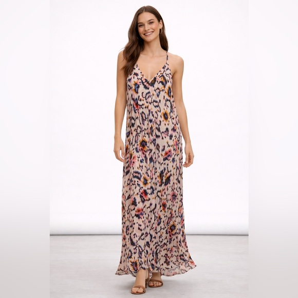 Maria Cher | Dresses | Maria Cher 0 Silk Elegant Print Maxi Dress ...